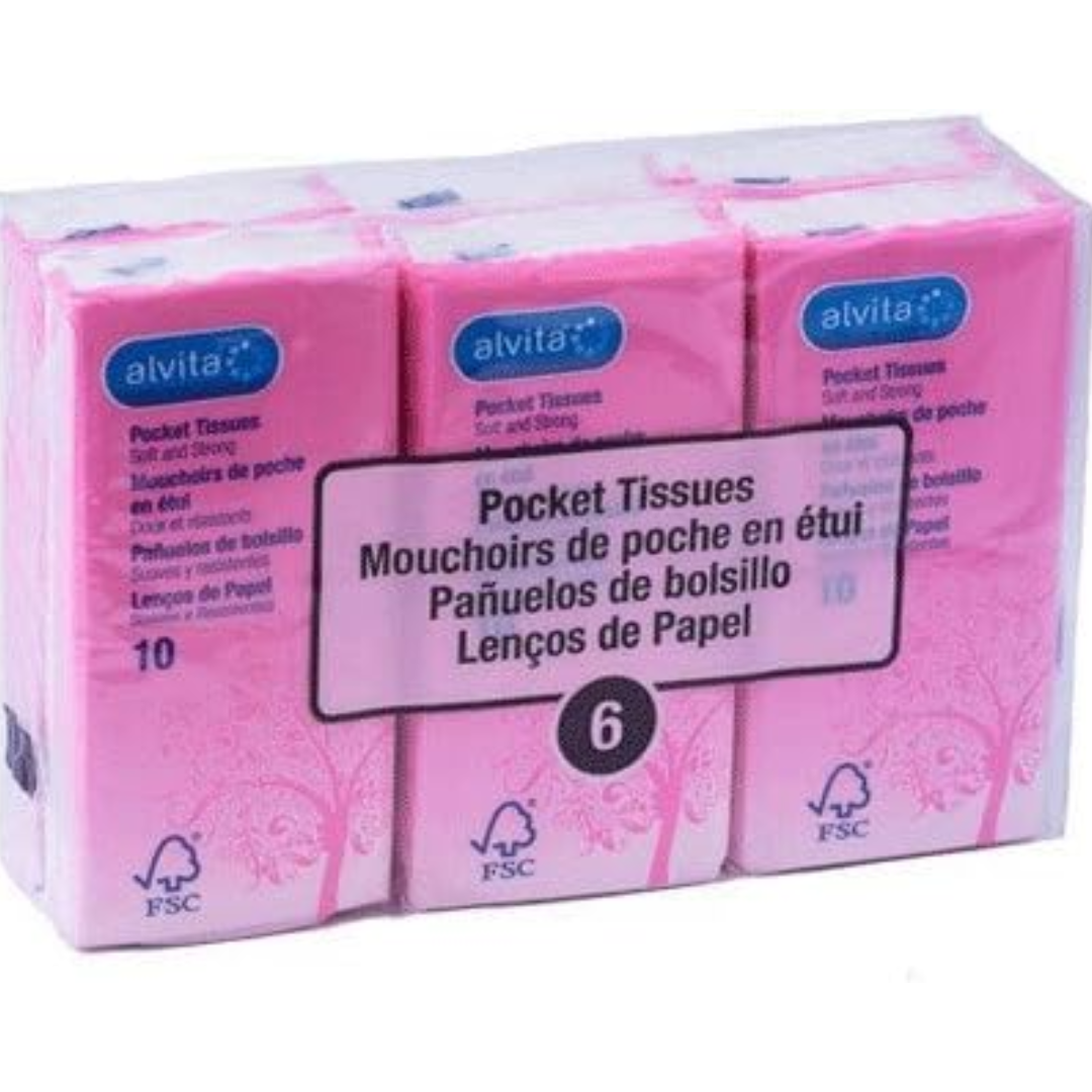 Alvita Tissues Pocket Pack of 6 (T)
