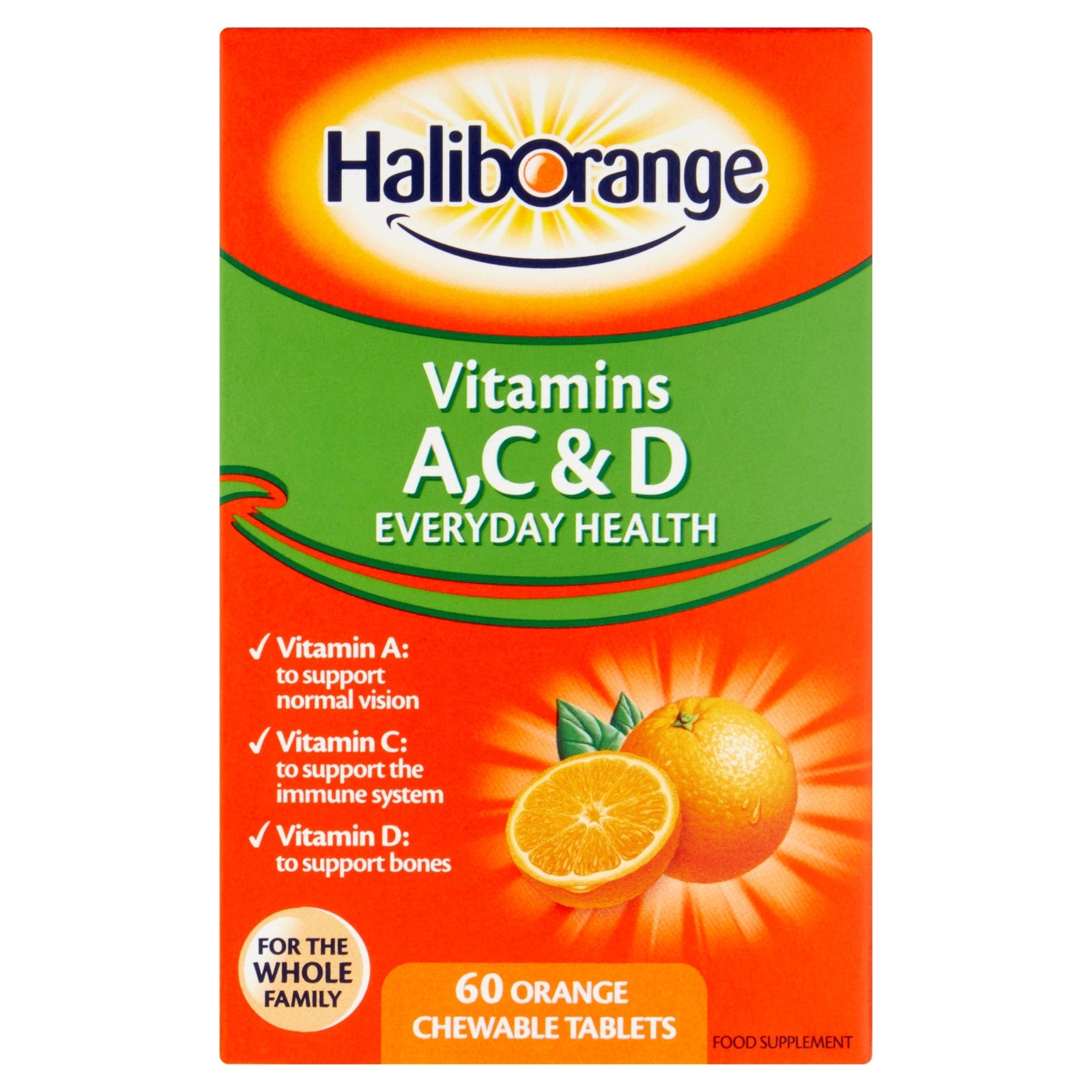 Haliborange Vitamins A, C & D Orange Chewable - 60 Tablets (A)