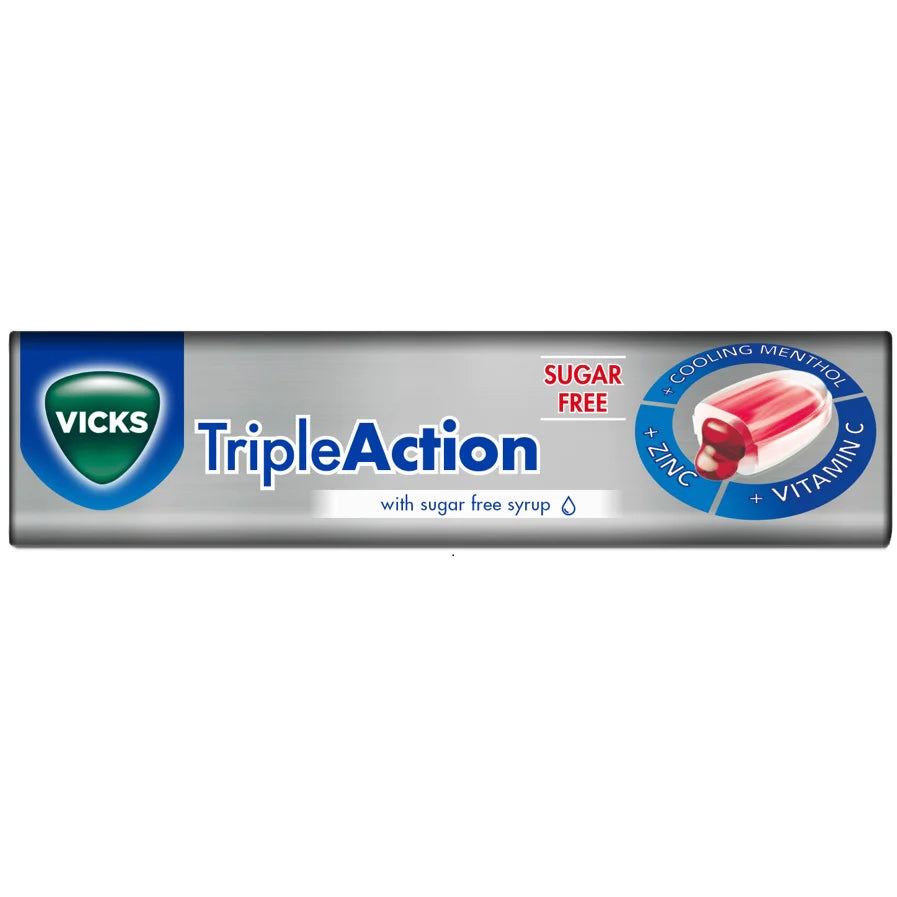 Vicks Triple Action Lozenges Blackcurrent Sugar Free