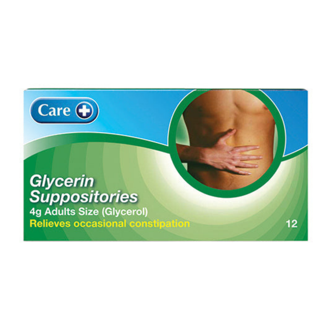 Care+ Glycerin 4g Suppositories for Adults | Constipation Relief