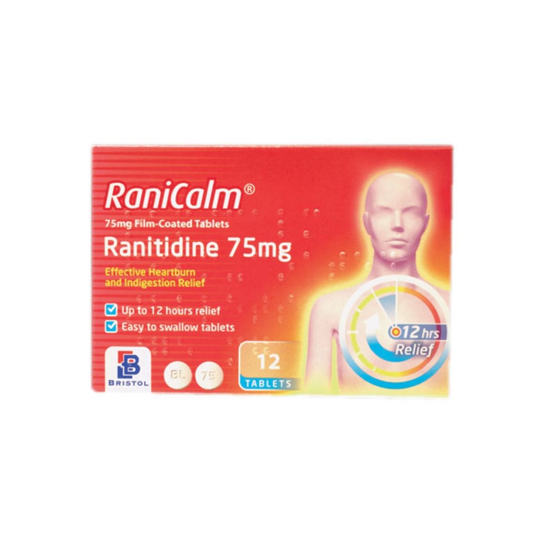 RaniCalm Indigestion Relief 75mg - 12 Tablets | Gerd Symptoms