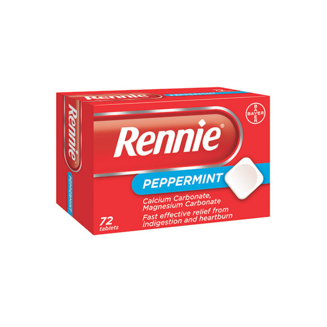 Rennie Peppermint 72 Tablets | Heartburn Indigestion Tablets